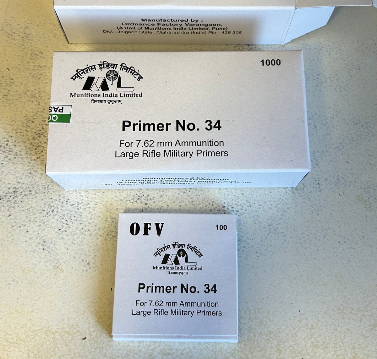 LARGE RIFLE PRIMERS munitions India limited OFV – Bunker Ballistics Pty Ltd