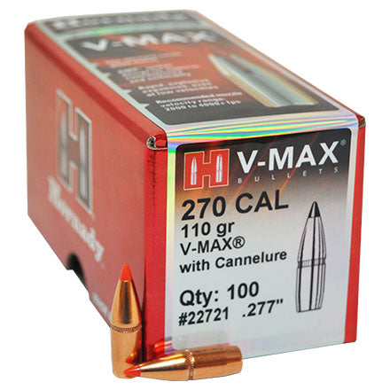 Hornady 270cal .277 V-Max 110gr BT x100 (22721) – Bunker Ballistics Pty Ltd